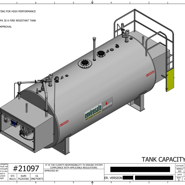 SOLD - Commercial Fleet: 6,000 Gallon UL2085 Fireguard Tank (21097)
