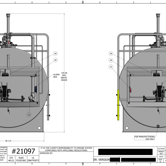 SOLD - Commercial Fleet: 6,000 Gallon UL2085 Fireguard Tank (21097)